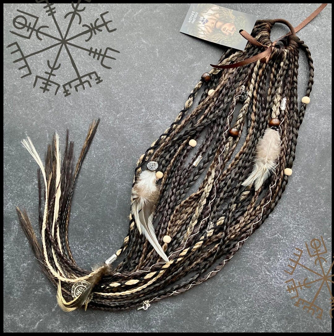 Brown Black Mix Braids Locks on Elastic Band/ Handmade Unique / Shades ...