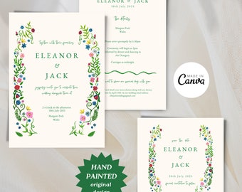 Wedding Invitation Party Invitation Bright Floral - Etsy