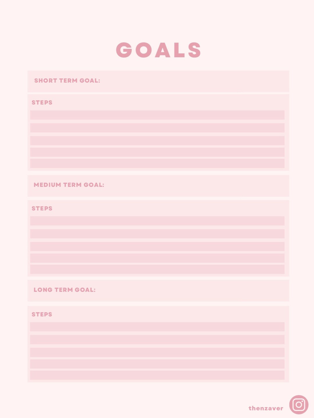 Goal Sheet A4 - Etsy