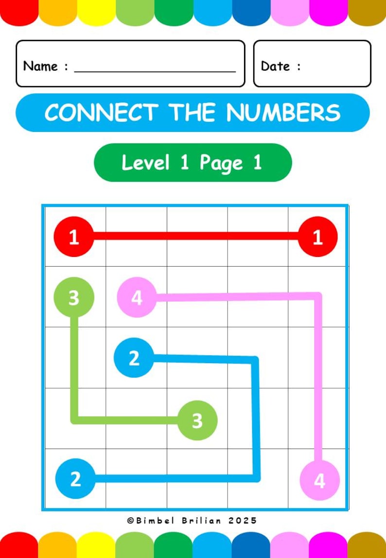 Numbers Dot Connect Game Worksheets - Etsy