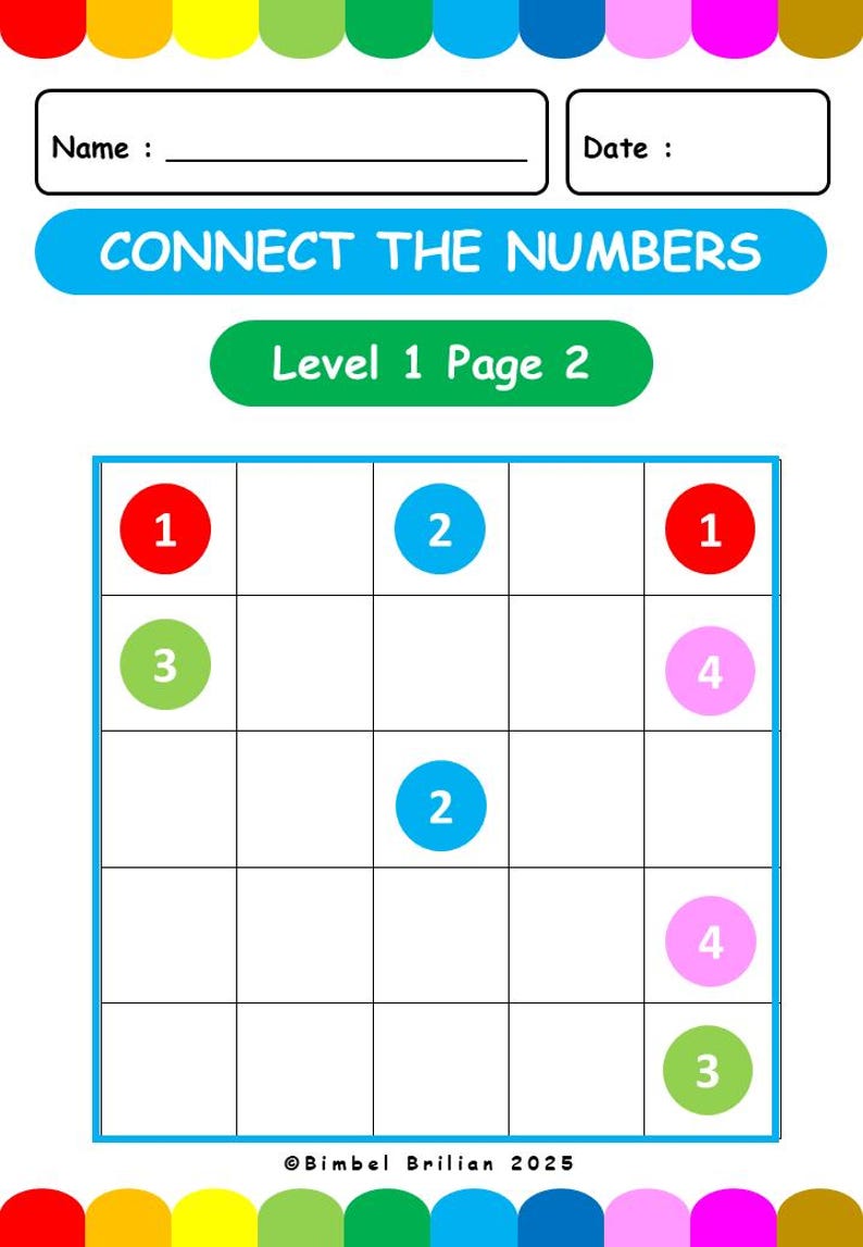 Numbers Dot Connect Game Worksheets - Etsy