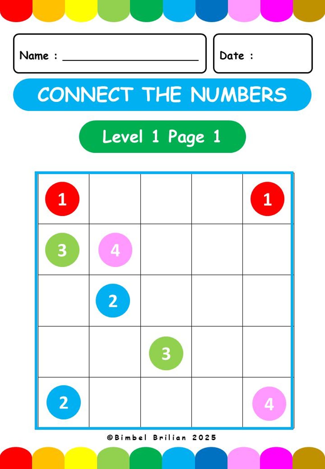 Numbers Dot Connect Game Worksheets - Etsy