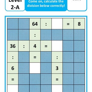 Division Crossword Puzzle Worksheet Level 1 to 5 - Etsy