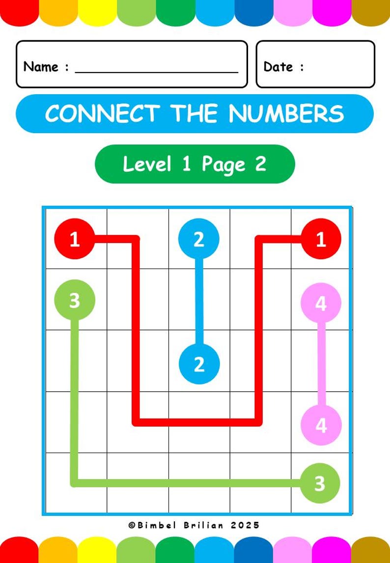 Numbers Dot Connect Game Worksheets - Etsy