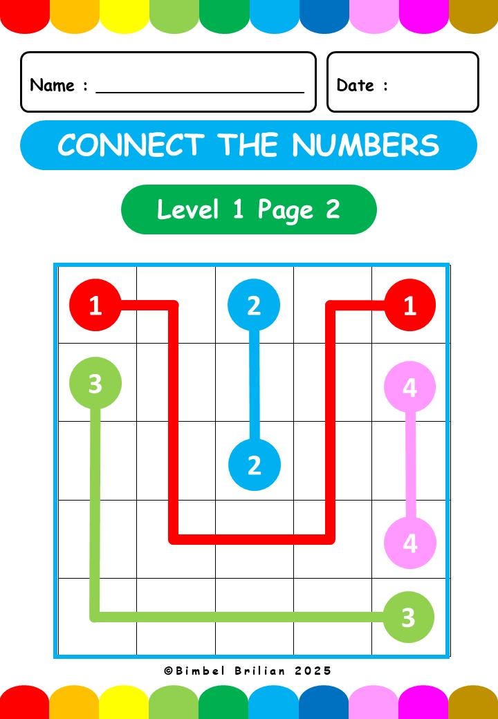 Numbers Dot Connect Game Worksheets - Etsy