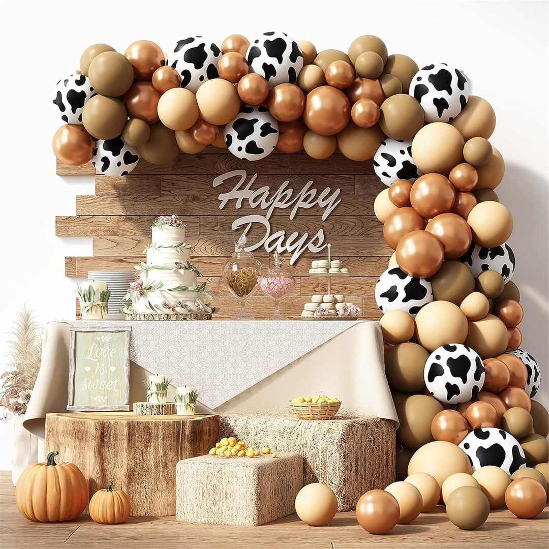 Cow Balloons Garland Arch Kit With Neutral Brown Blush Various Sizes ...