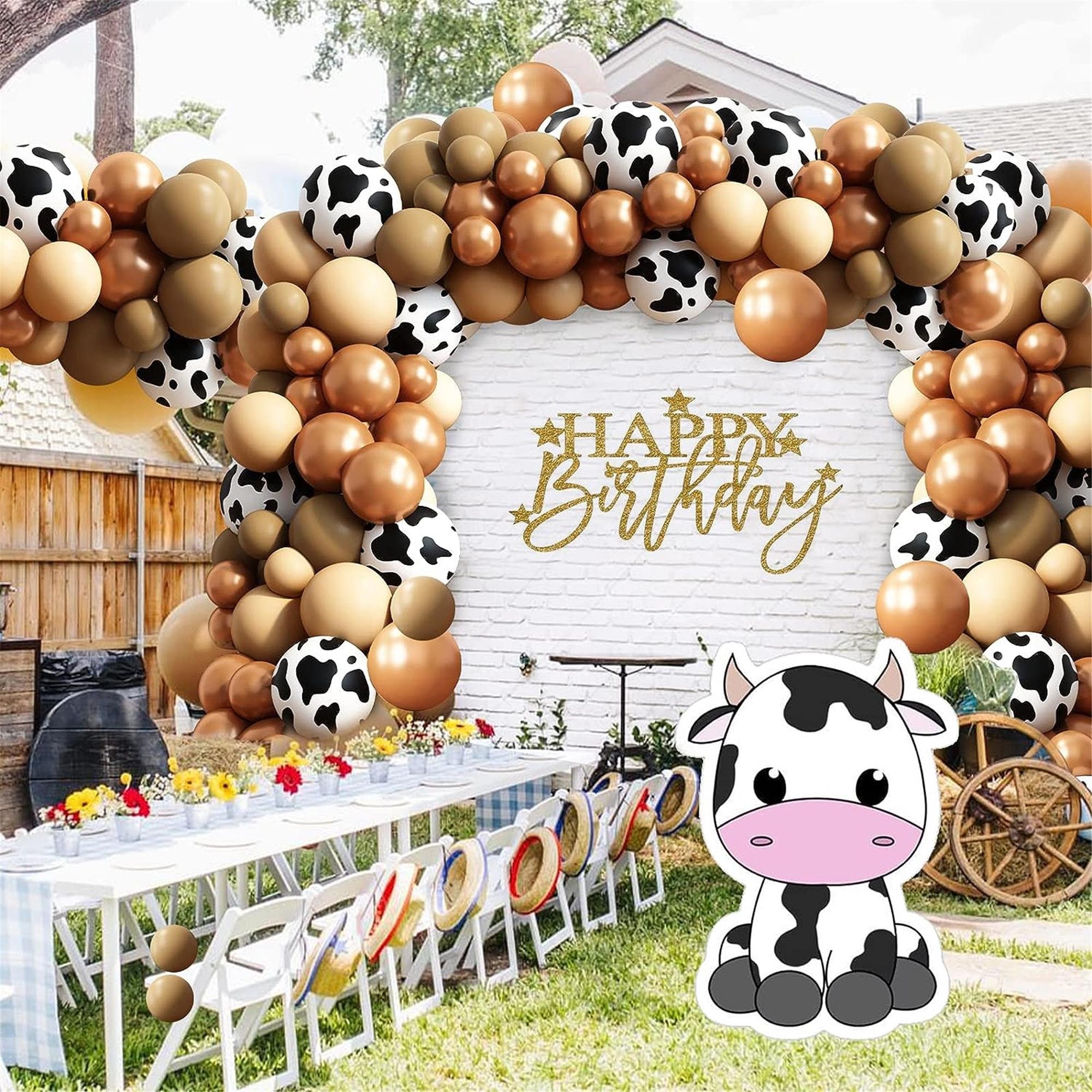 Cow Balloons Garland Arch Kit With Neutral Brown Blush Various Sizes ...