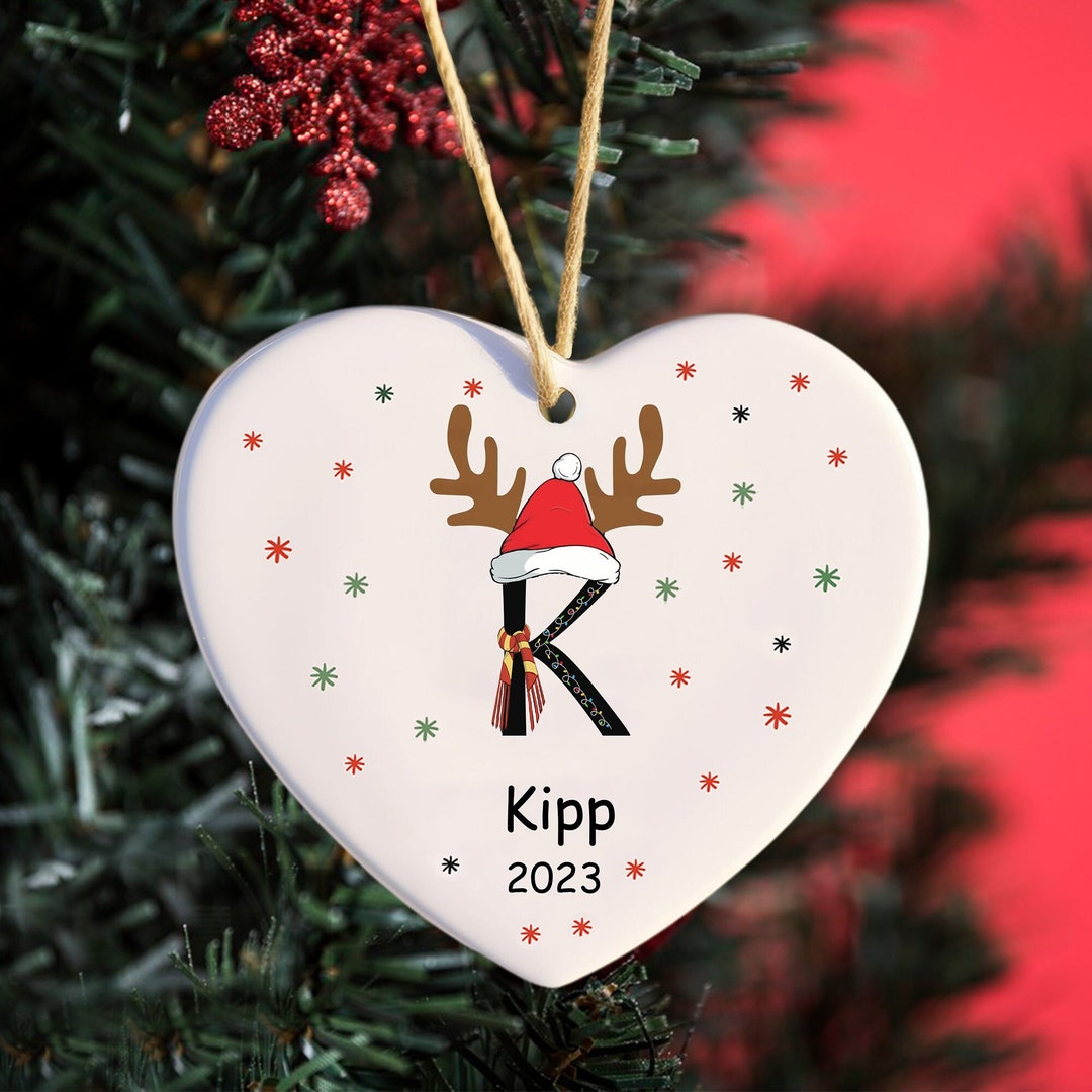 Custom Letter Name Ornament Personalized Family Christmas - Etsy