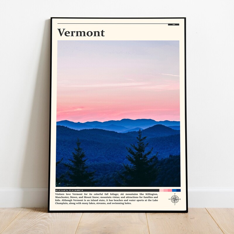 Vermont Wall Art - Etsy