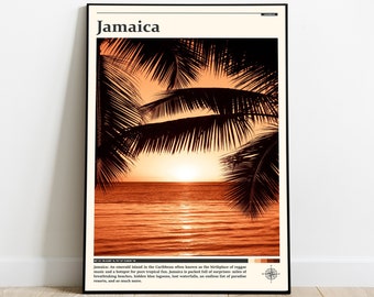 Digital Oil Paint, Jamaica Print, Jamaica Wall Art, Jamaica Poster ...