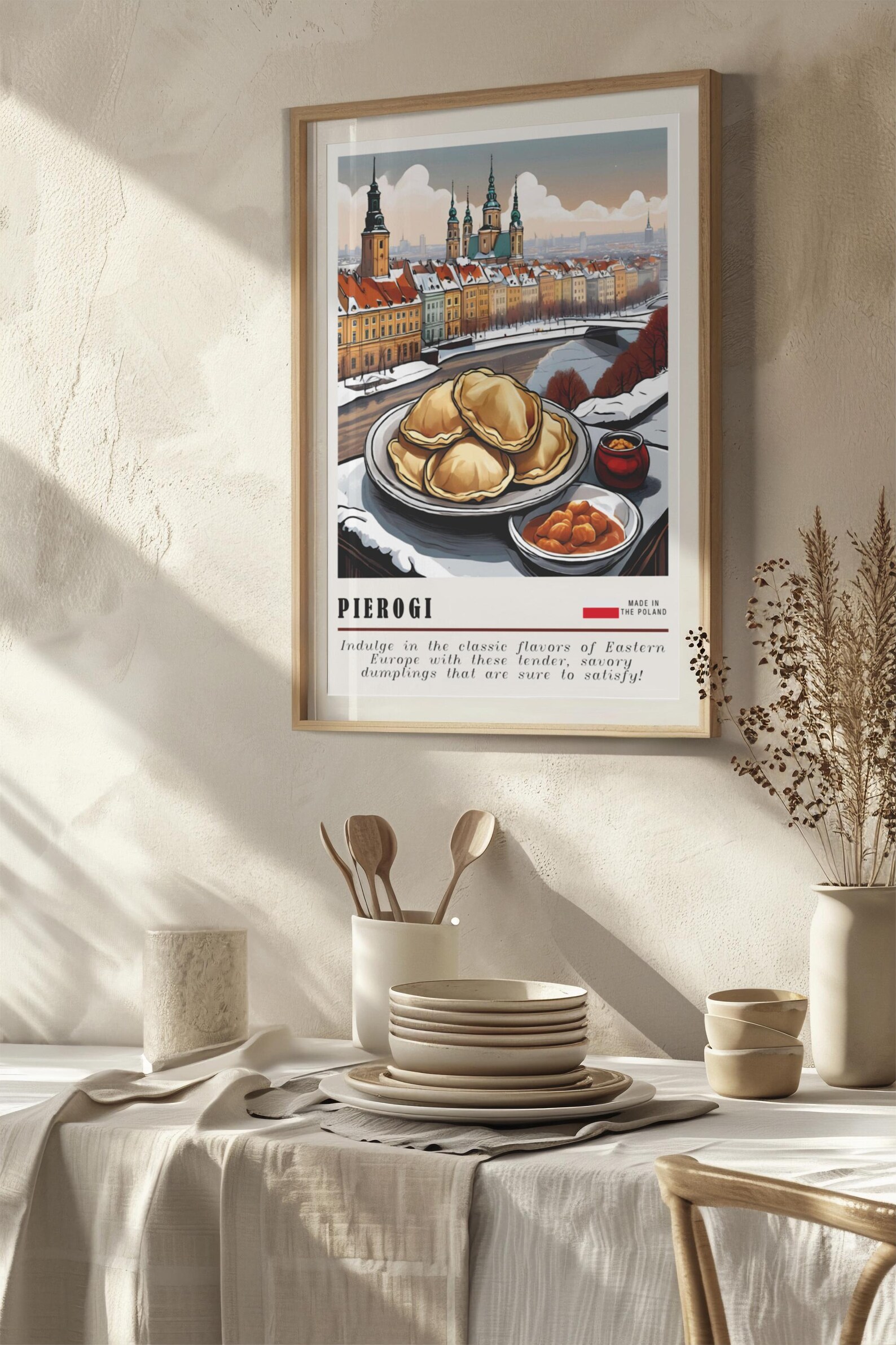 Pierogi Food Poster / Poland Warsaw Travel Poster / Housewarming Gift ...