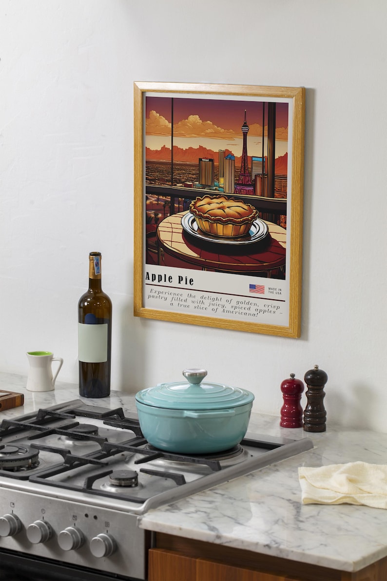 Apple Pie Poster / USA Las Vegas Travel Print / American Food Art ...