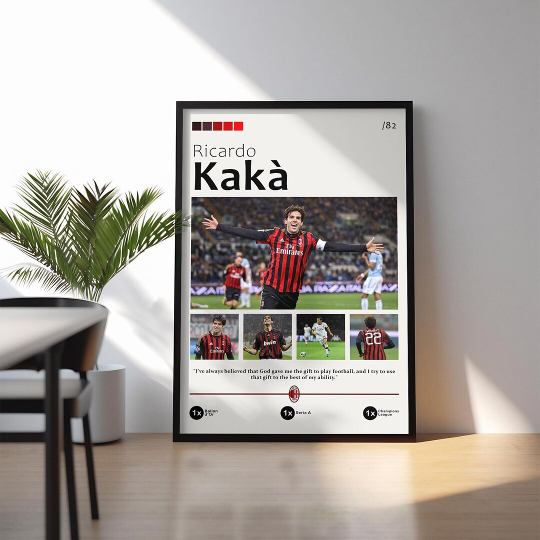 Ricardo Kakà Poster / Soccer Star Wall Art / Sports Decor Print ...