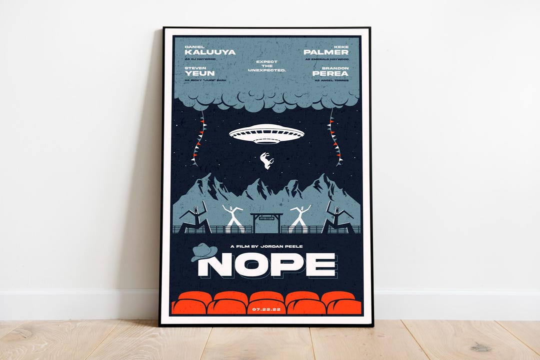 Nope Poster - Nope Movie Poster - Minimalist Movie Poster - Vintage Retro Art Print - Custom ...