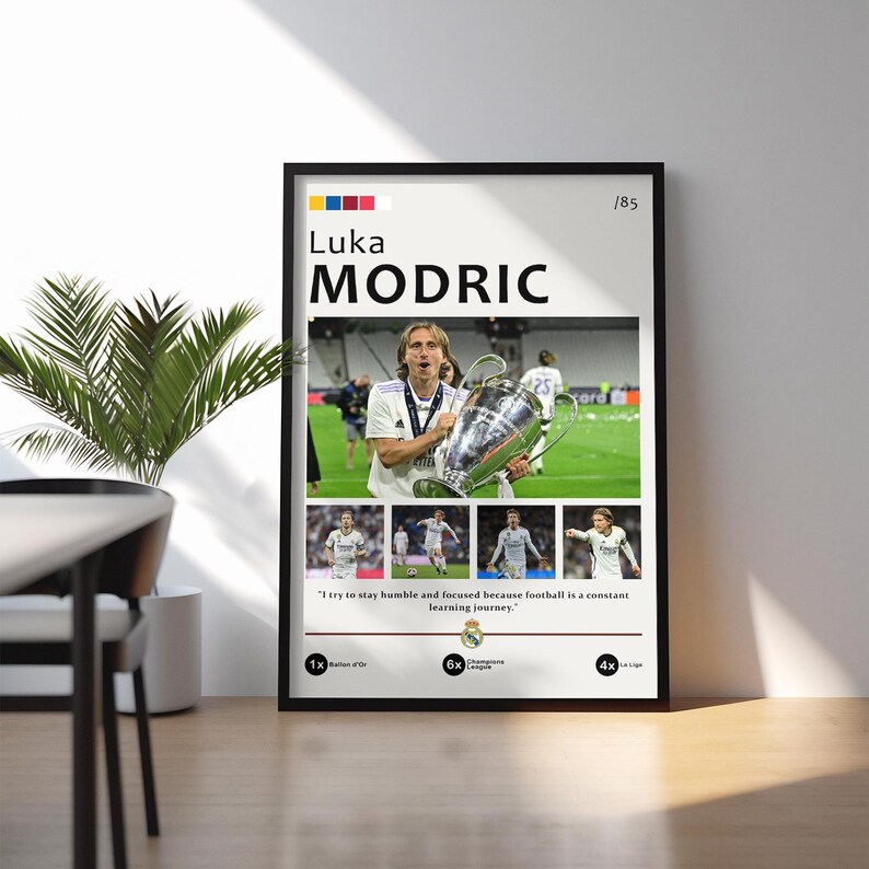 Luka Modric Poster / Soccer Star Print / Football Decor / Sports ...