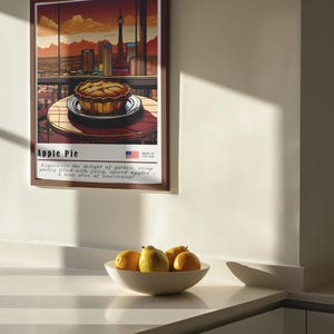 Apple Pie Poster / USA Las Vegas Travel Print / American Food Art ...