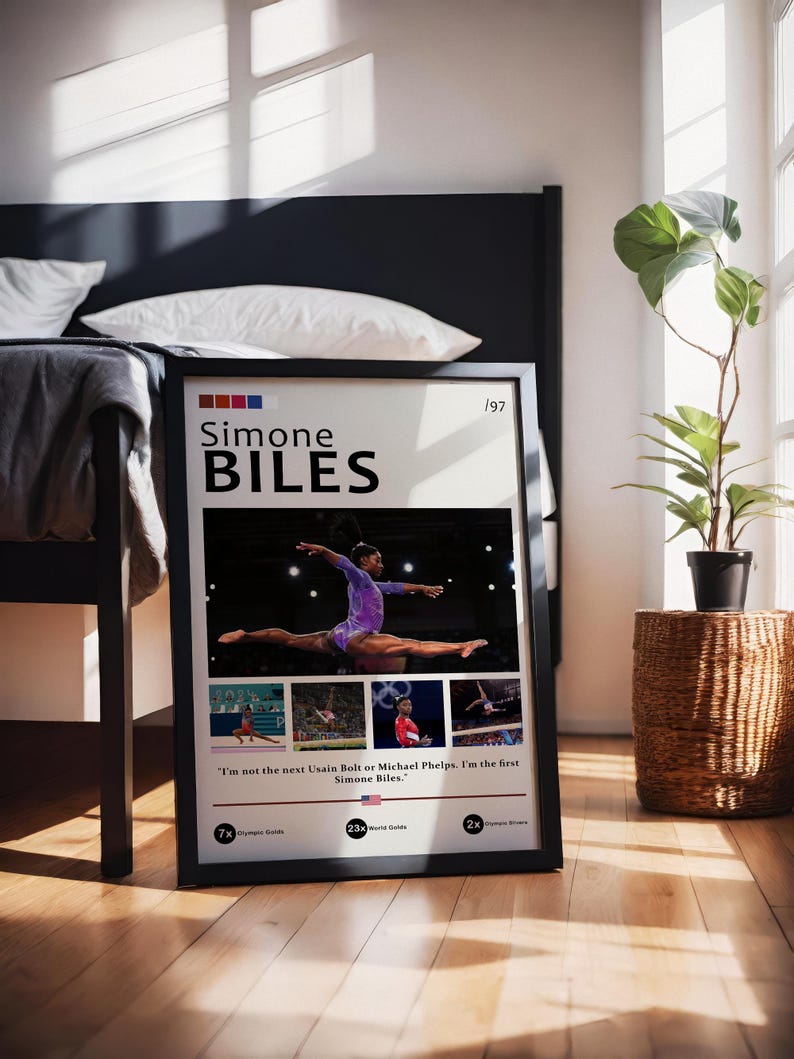Simone Biles Poster Wall Art / Gymnastics Decor / Athletic Inspiration ...