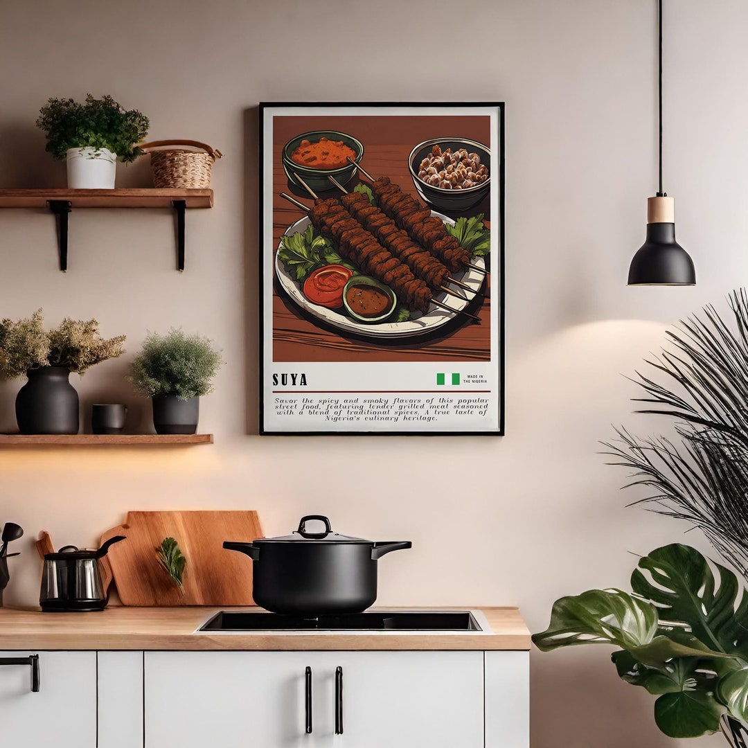 Nigerian Suya Food Poster / Africa Nigeria Travel Print / Suya Food ...