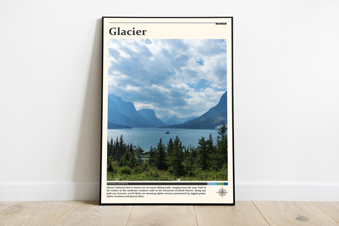 Glacier National Park Print / Glacier Wall Art / Glacier Poster ...