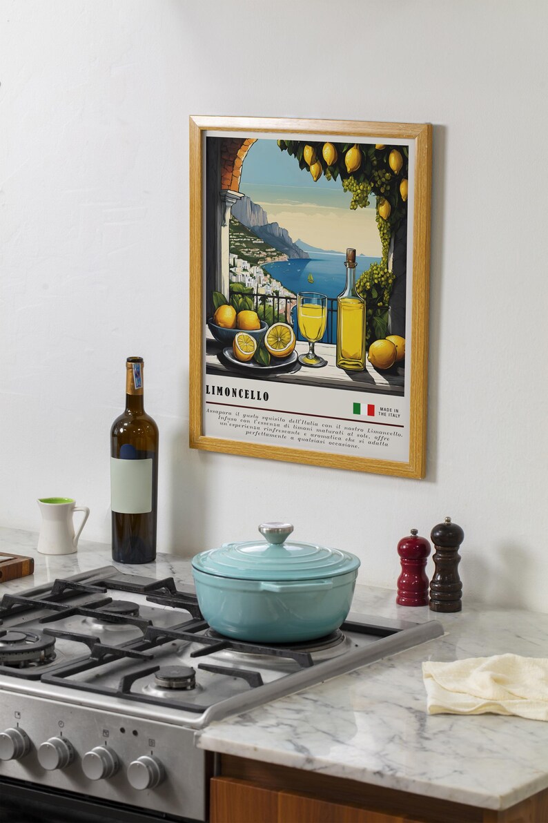 Limoncello Poster / Italy Capri Island Travel / Bar Cart Prints Print ...