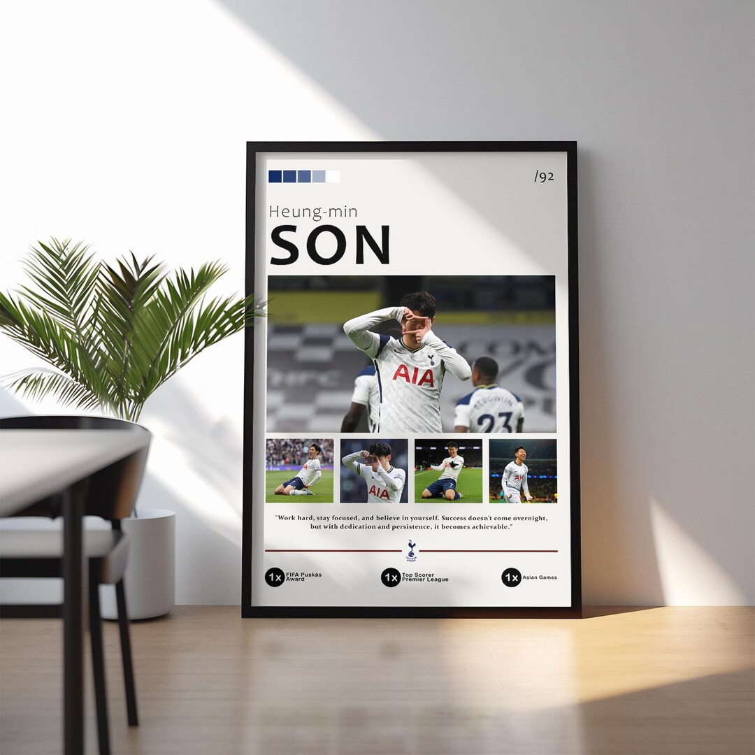 Heung-min Son Poster Art Print / Son Tottenham Soccer Wall Decor ...