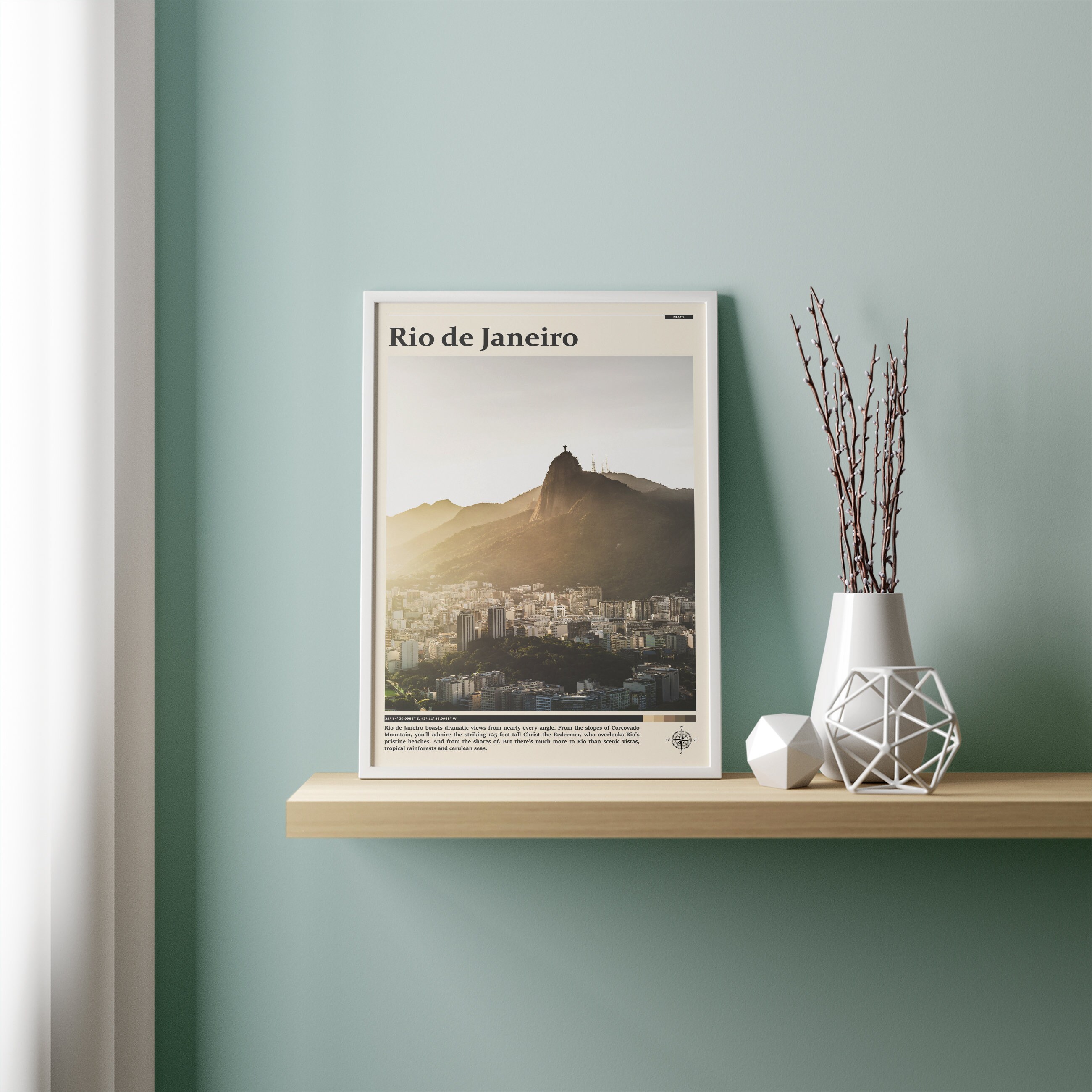 Rio De Janeiro Print / Rio De Janeiro Wall Art / Rio De Janeiro Poster ...