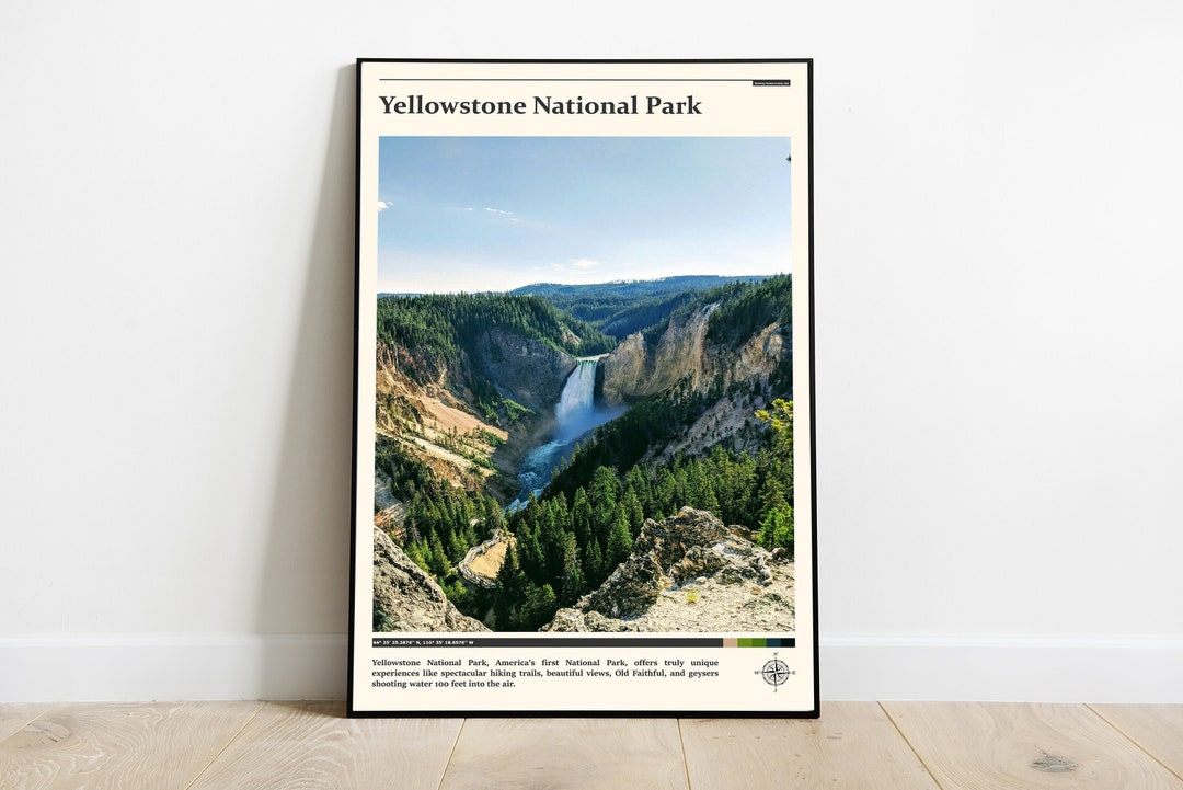 Yellowstone National Park Print / Yellowstone Wall Art / Yellowstone ...