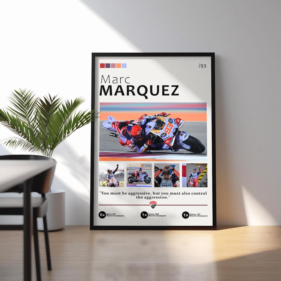 Marc Marquez Poster / Racing Wall Art / Motogp Legend Memorabilia Print ...