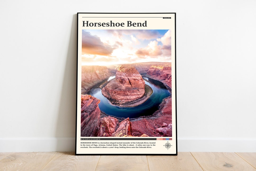 Horseshoe Bend Print / Horseshoe Bend Wall Art / Horseshoe Bend Poster ...
