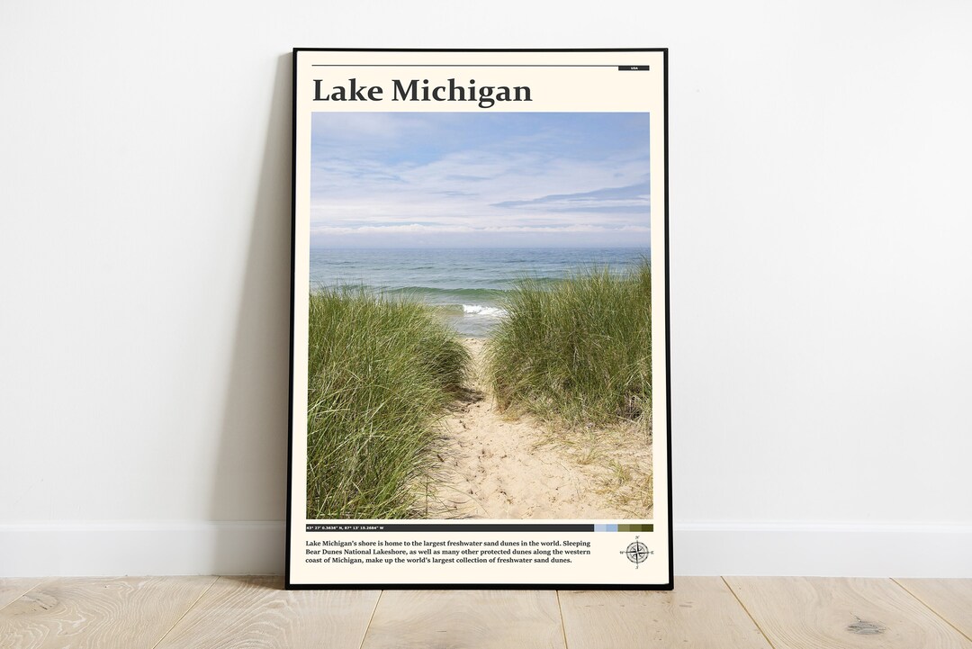 Lake Michigan Print / Lake Michigan Wall Art / Lake Michigan Poster ...