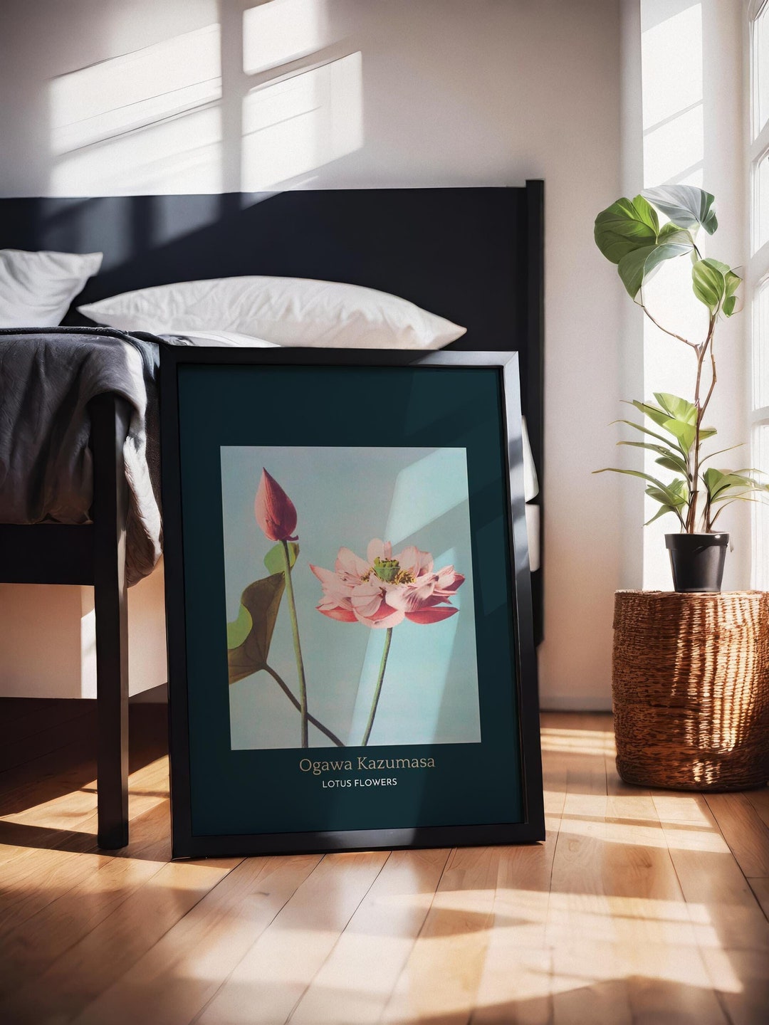 Japanese Ogawa Kazumasa Lotus Flowers Poster / Japanese Flowers Print ...