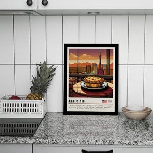 Apple Pie Poster / USA Las Vegas Travel Print / American Food Art ...