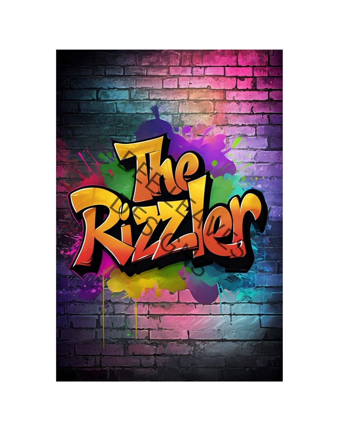 The Rizzler Urban Graffiti Poster. Street Style Wall Art. Teen, Youth ...