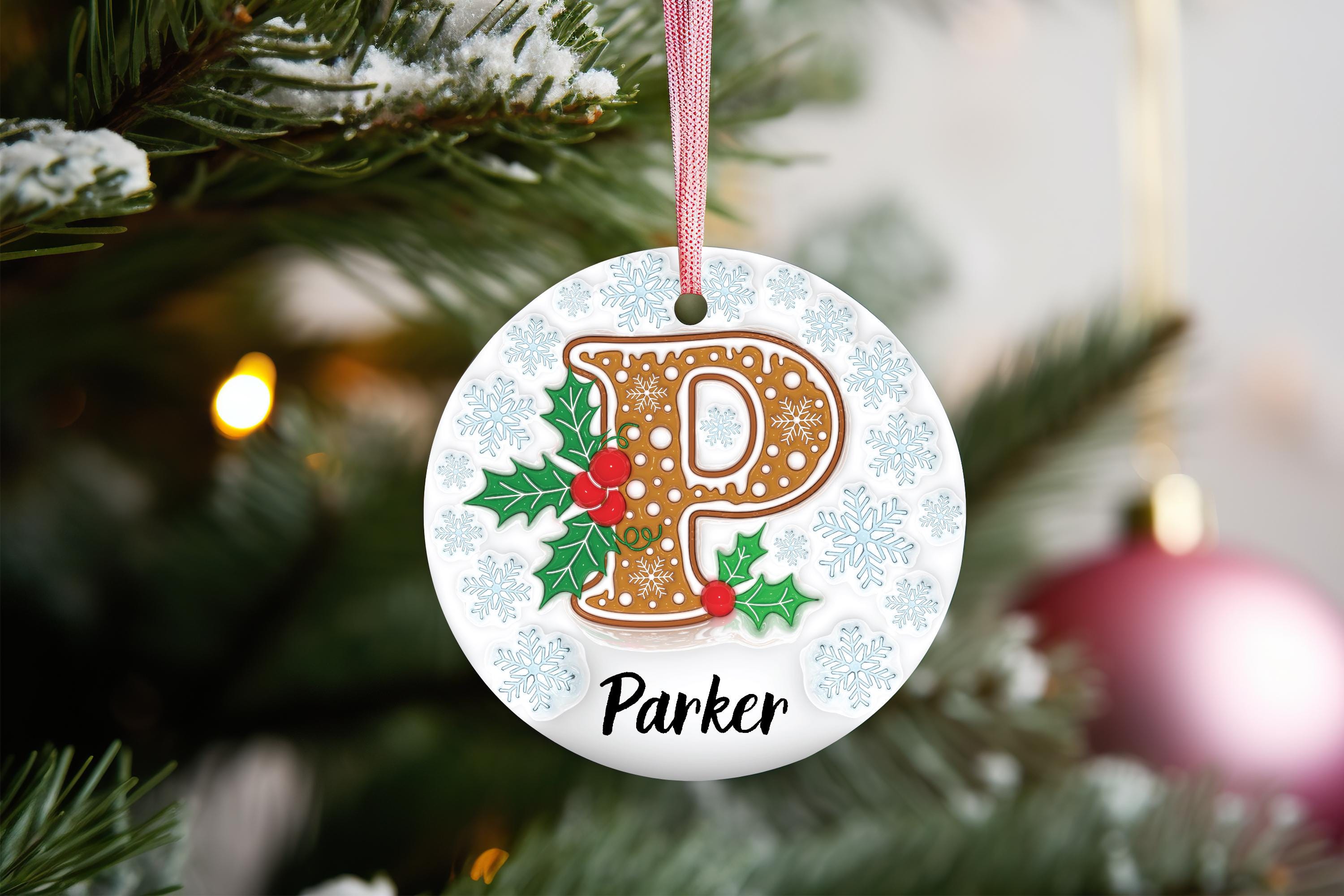 Christmas Alphabet Ornaments PNG Bundle, A-Z Letters Custom Name ...
