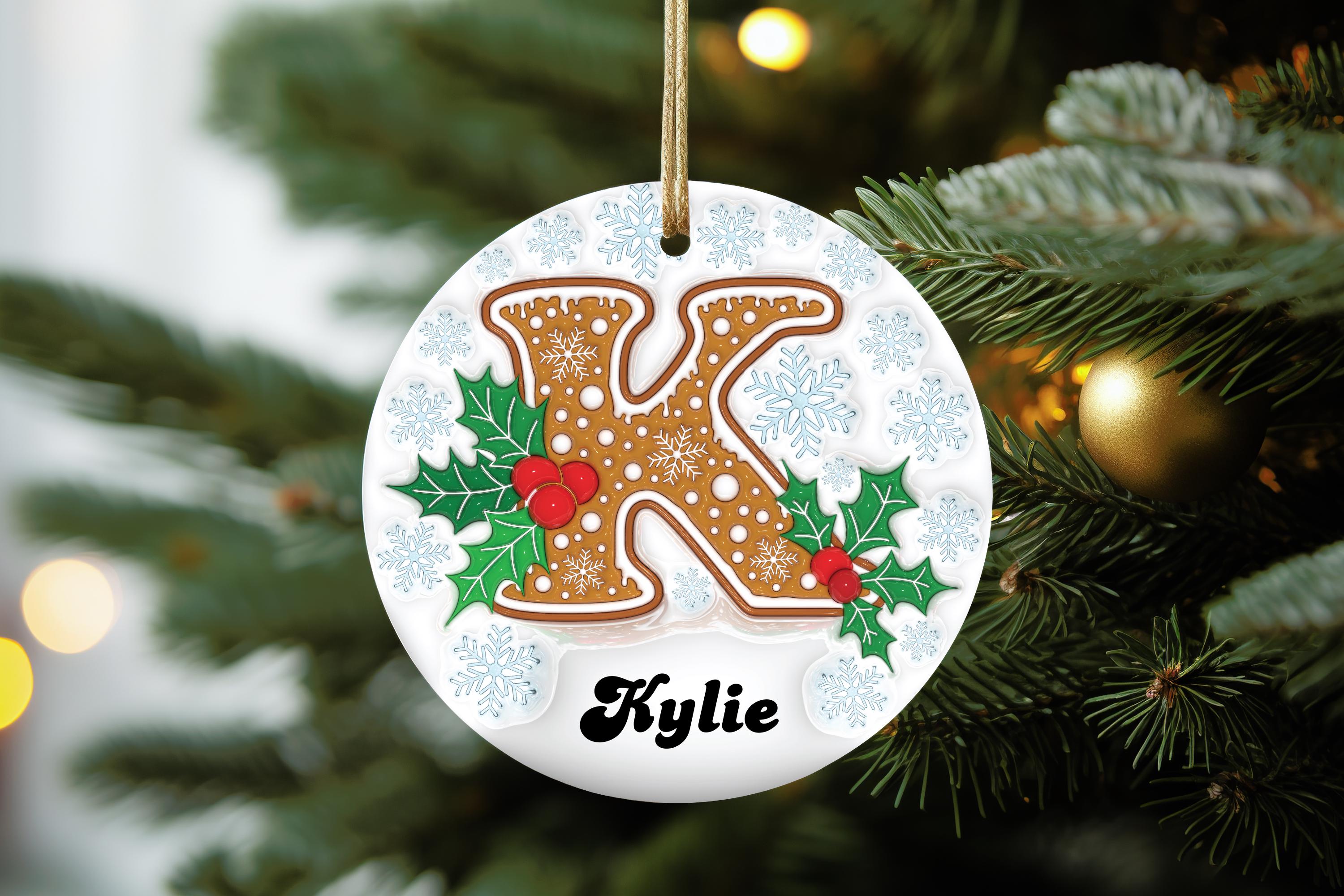 Christmas Alphabet Ornaments PNG Bundle, A-Z Letters Custom Name ...