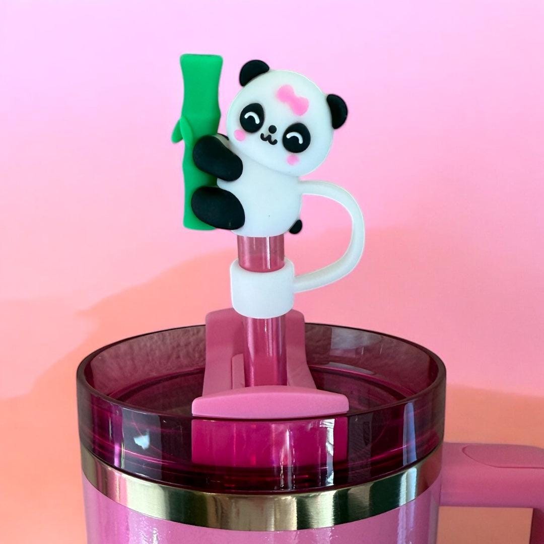 Pandas & Bamboo Bow Straw Topper - Etsy