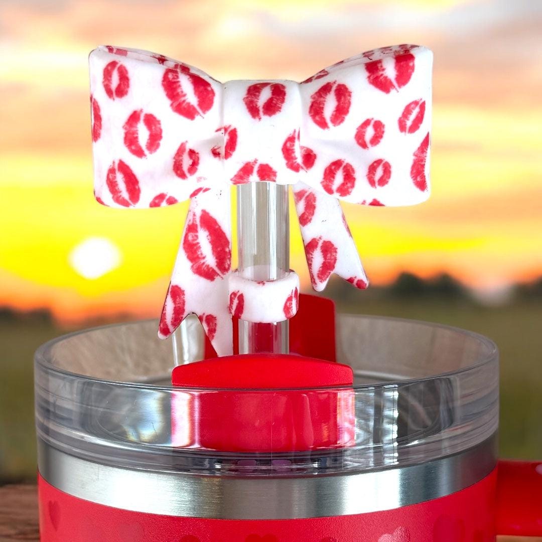 Lips Bow Straw Topper - Etsy