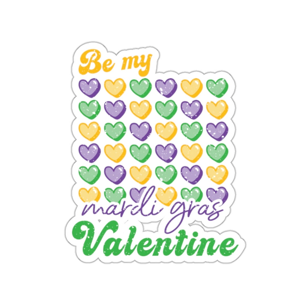 Mardi Gras Valentine Kiss-cut Stickers - Etsy