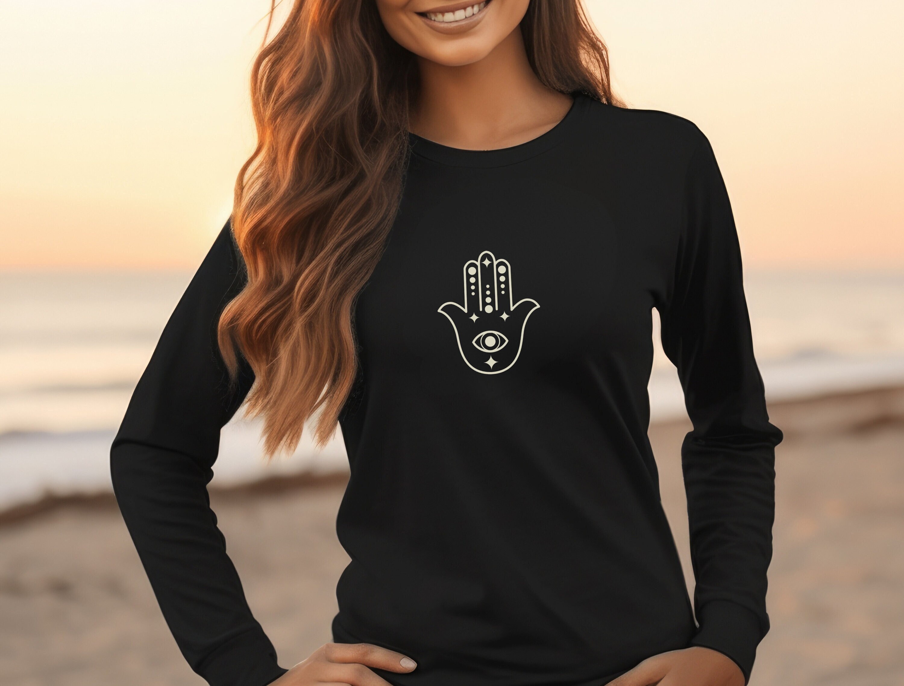 Hamsa Hand Shirt, Good Luck Shirt, Hand of Miriam, Hand of Fatima ...