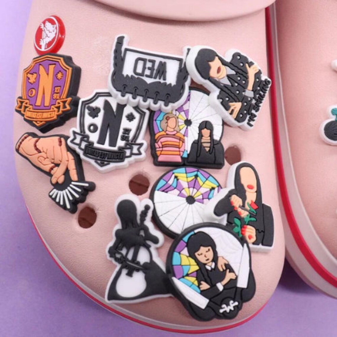 Wednesday Croc Charms Addams Family Jibbitz Pin Badges for - Etsy
