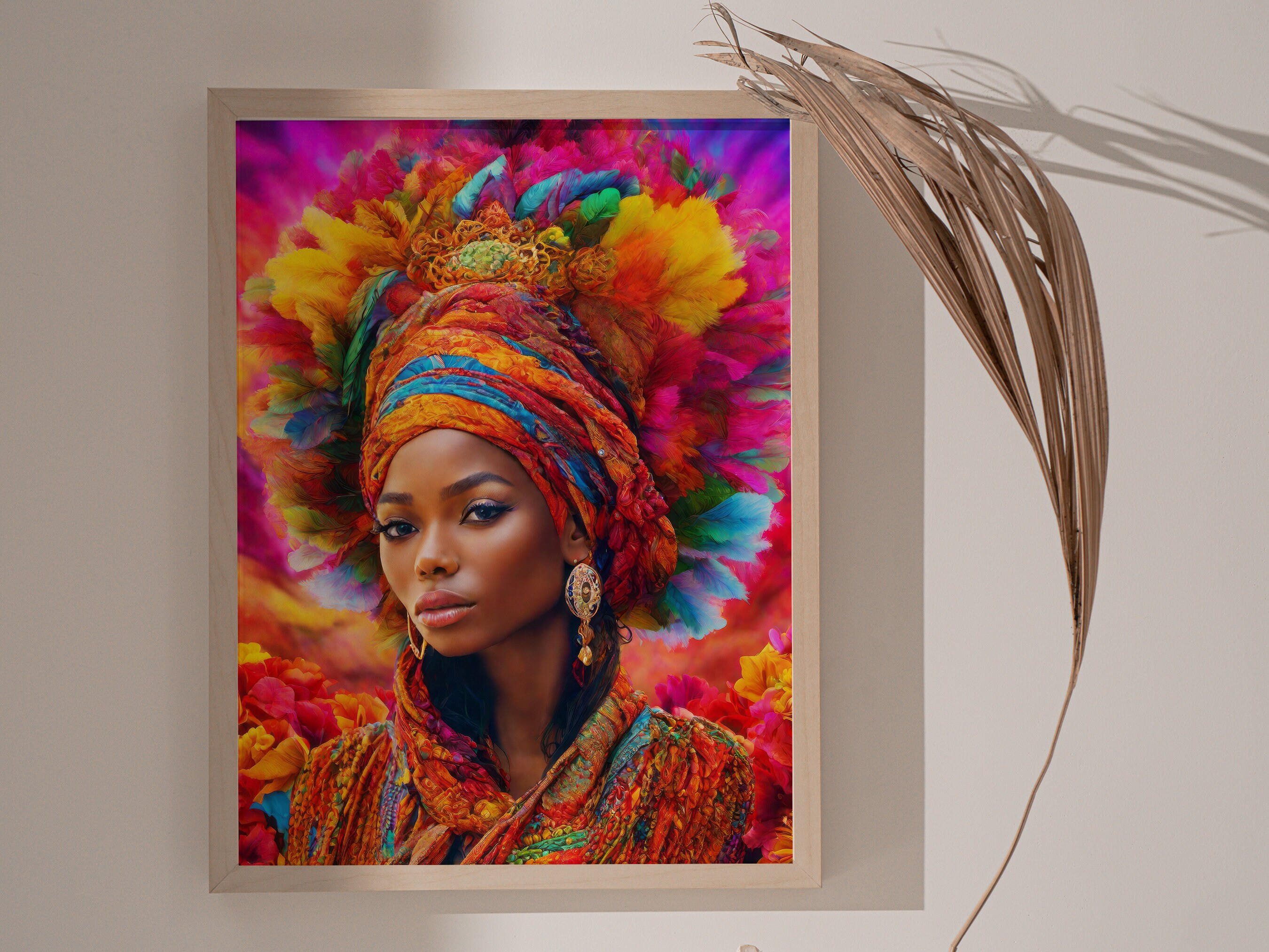 Vibrant and Colourful Art Print of a Angolan Woman - Etsy