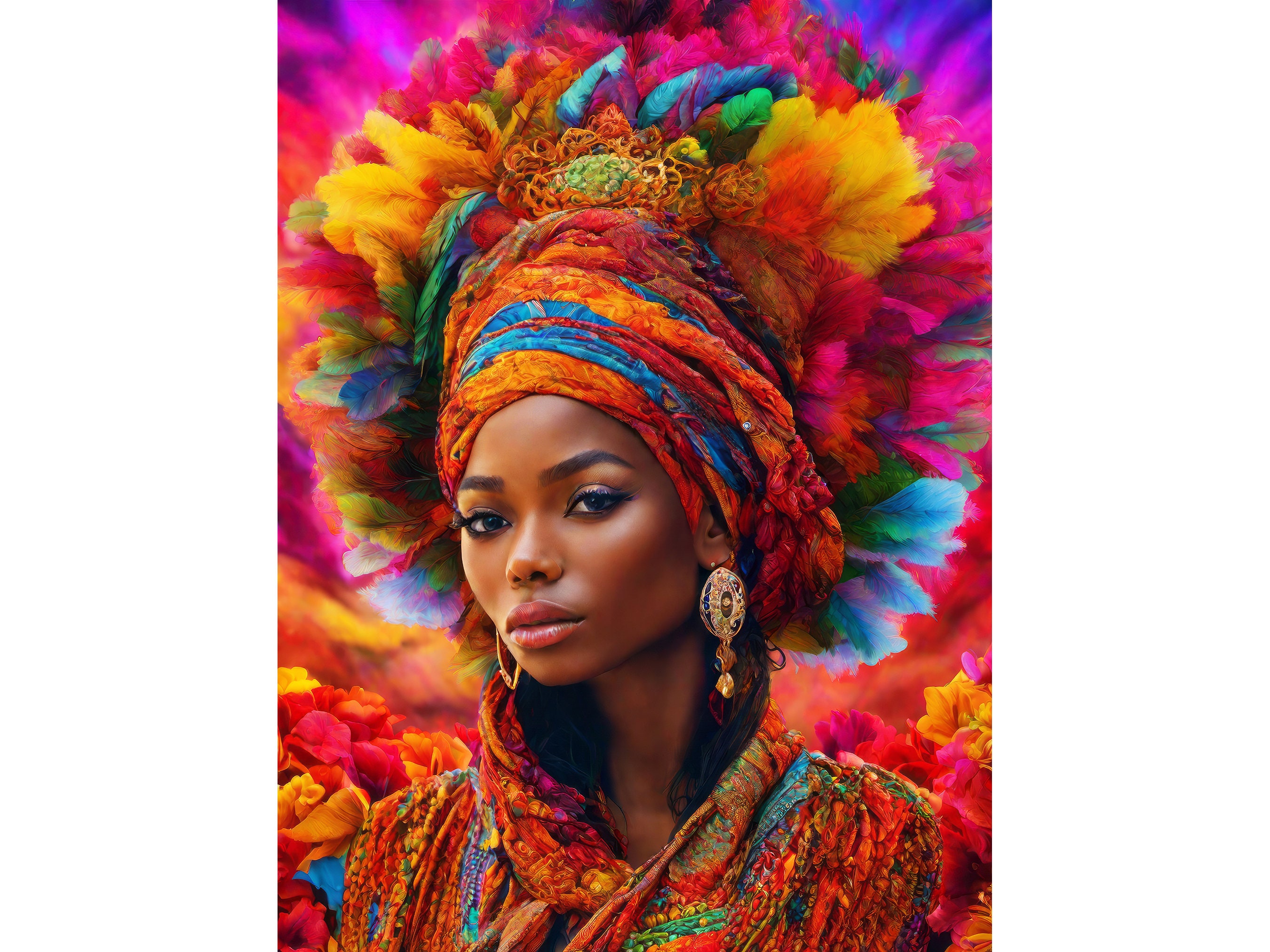 Vibrant and Colourful Art Print of a Angolan Woman - Etsy