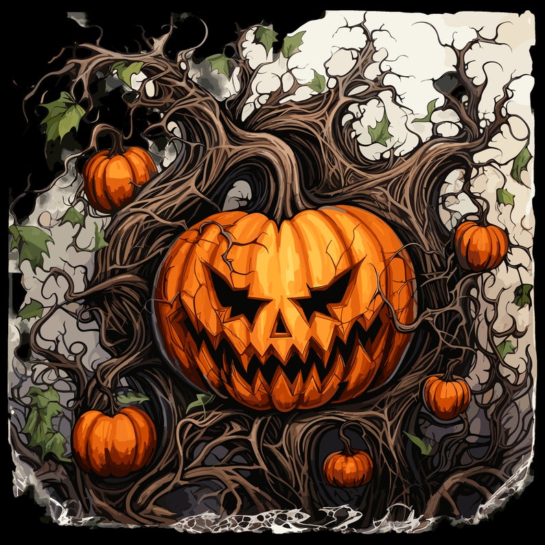 10 Sinister Halloween Jack-o'lanterns Clip Art Halloween - Etsy