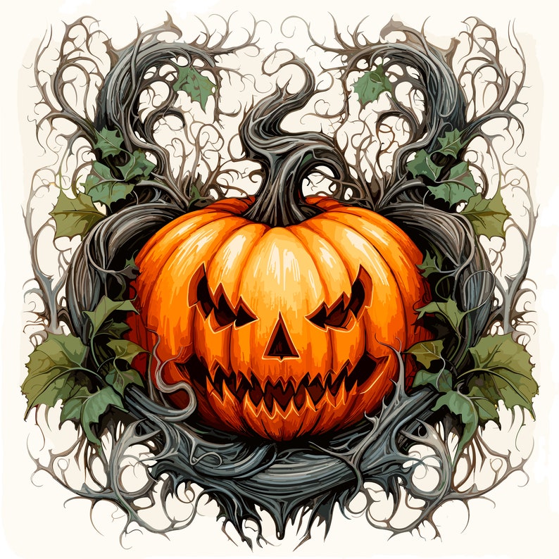 10 Sinister Halloween Jack-o'lanterns Clip Art Halloween - Etsy
