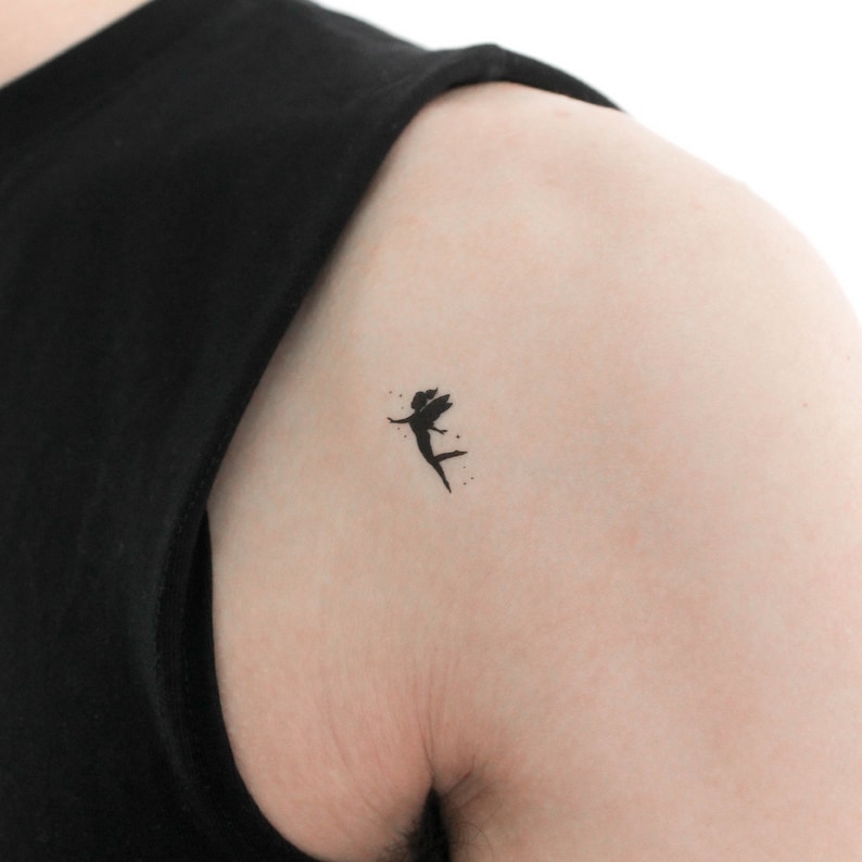 Little Fairy Silhouette Temporary Tattoo set of 3 - Etsy