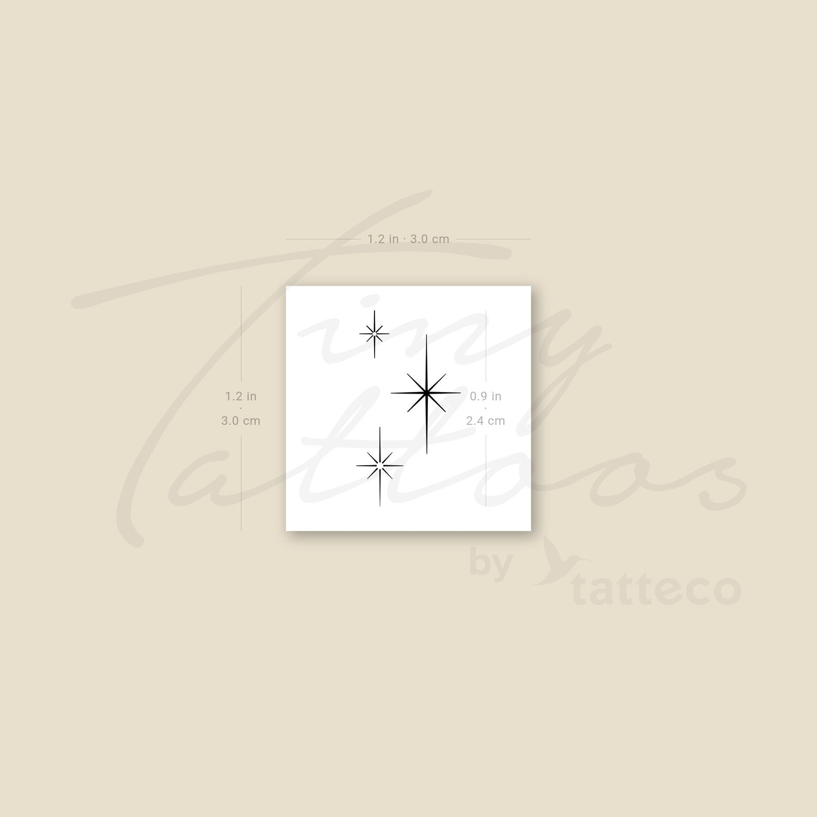 Three Shining Star Sparkles Temporary Tattoo (set of 3) - Etsy