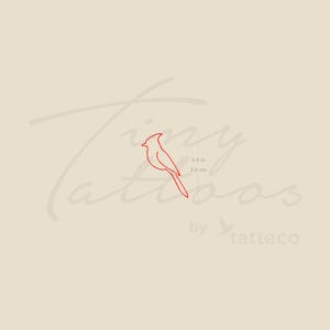Continuous Line Cardinal Temporary Tattoo set of 3 - Etsy