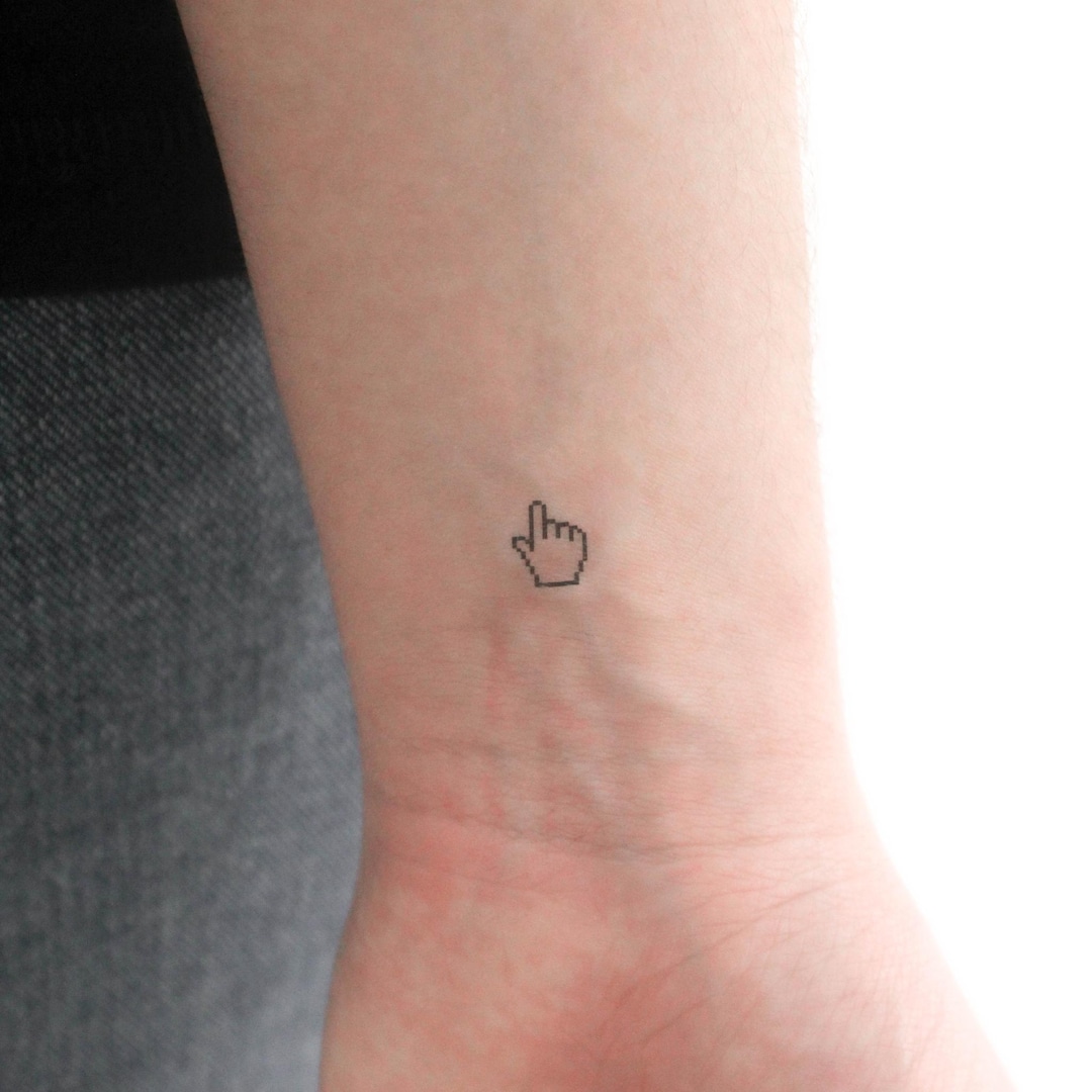 Pixelated Pointer Cursor Temporary Tattoo (set of 3) - Etsy