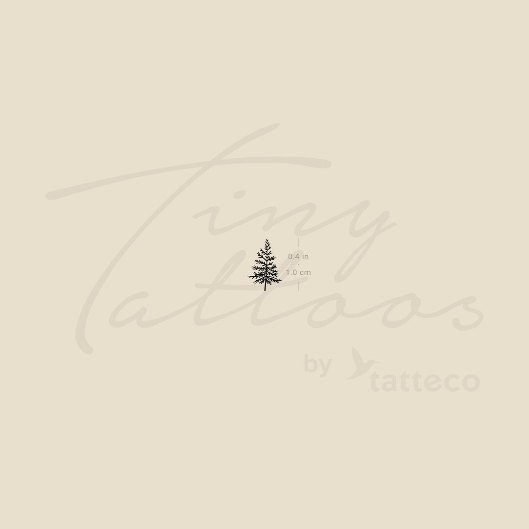 Tiny Pine Tree Temporary Tattoo set of 3 - Etsy