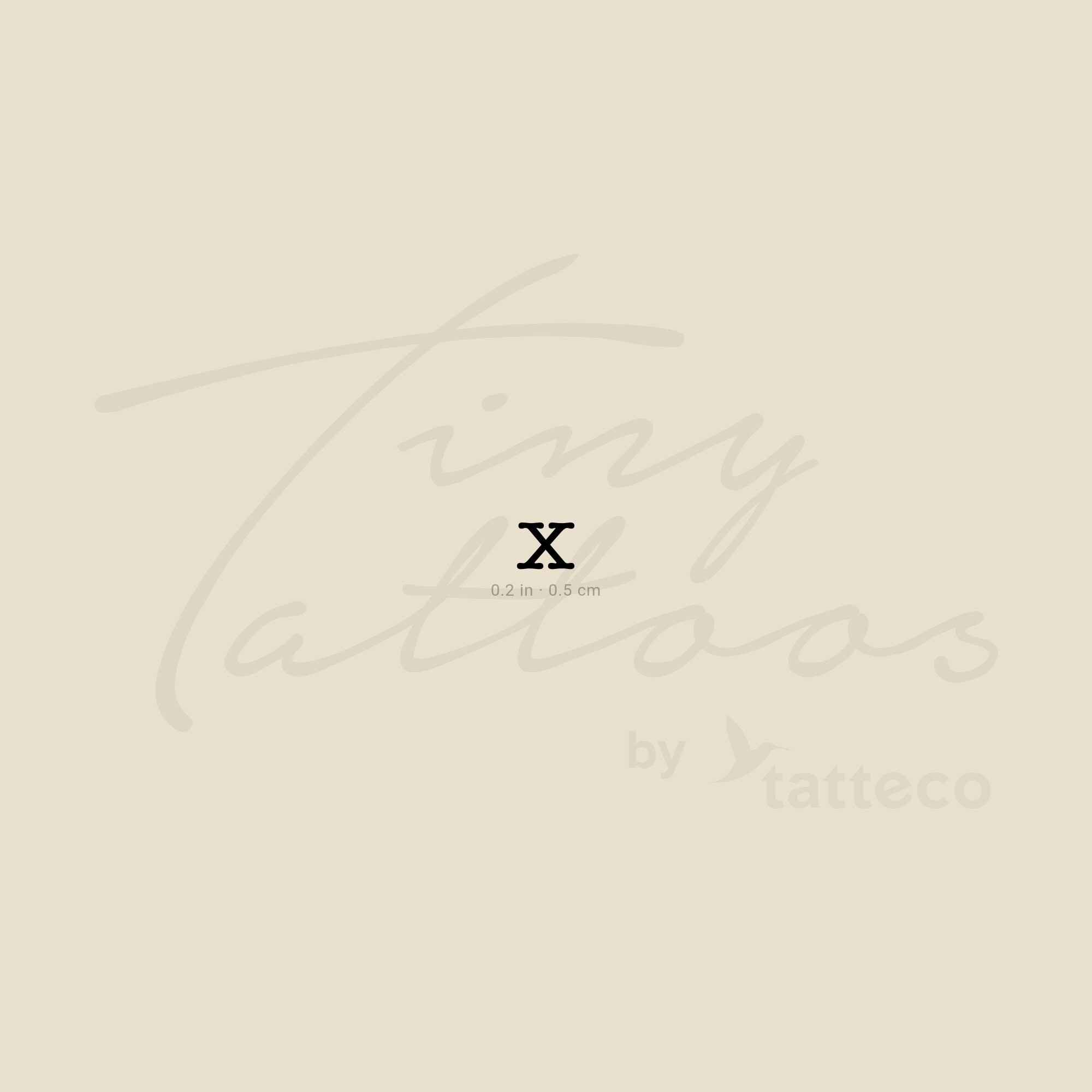 X Typewriter Lowercase Temporary Tattoo (set of 3) - Etsy